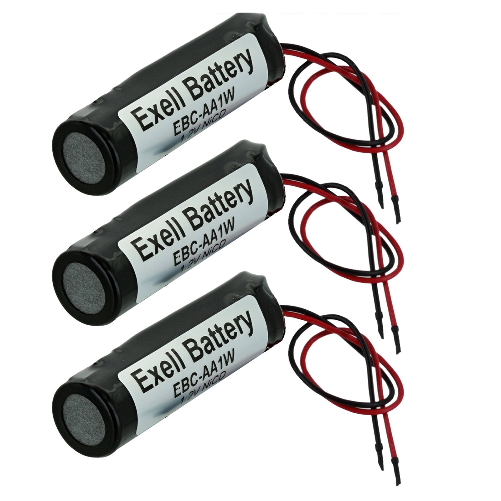 3pc Exell 1.2V Custom NiCd 1000mAh Battery Pack w/ 5" AWG Bare Wire ...