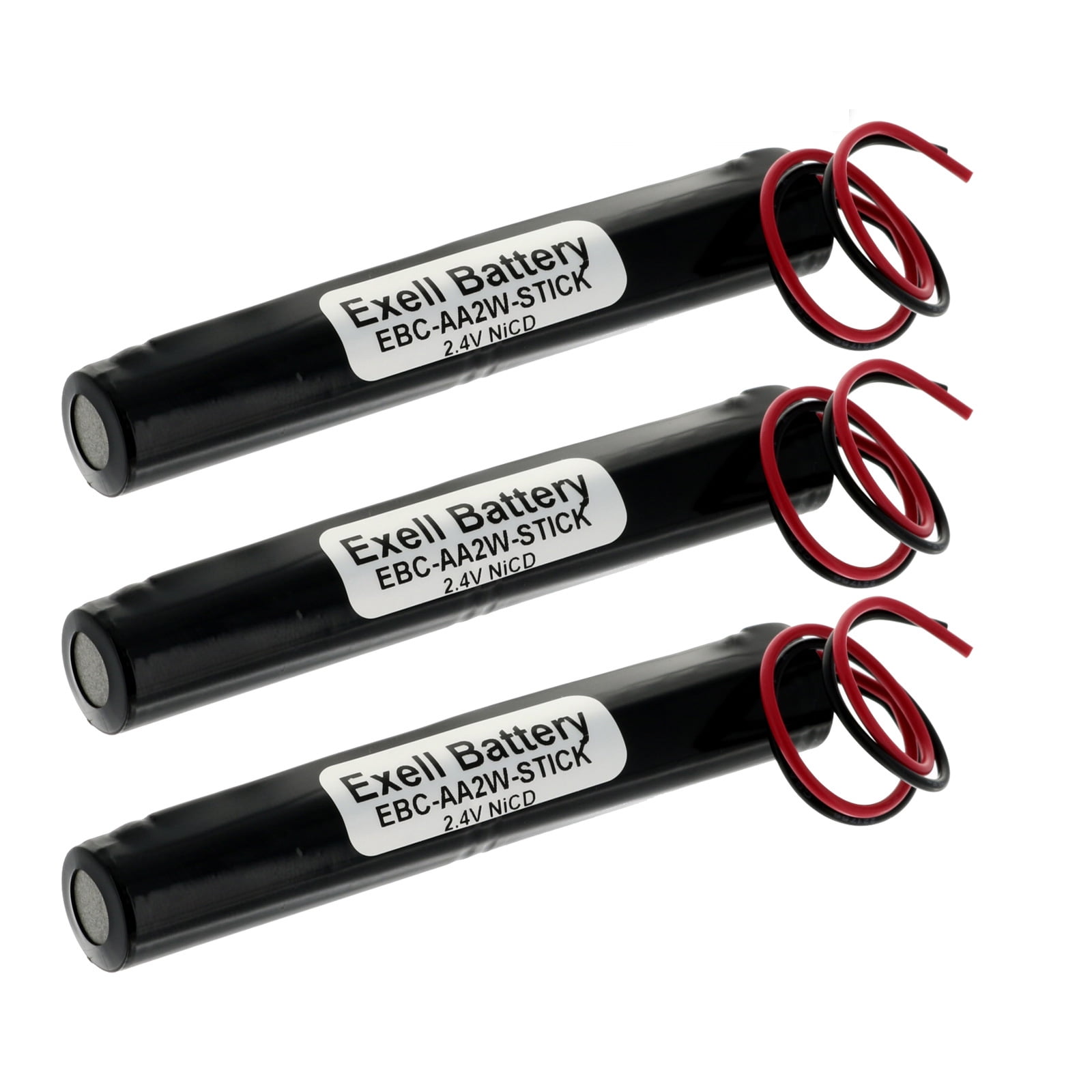 3pc Exell 2.4V 1000mAh NiCd Custom Battery Pack w/ Wire Leads - Walmart.com