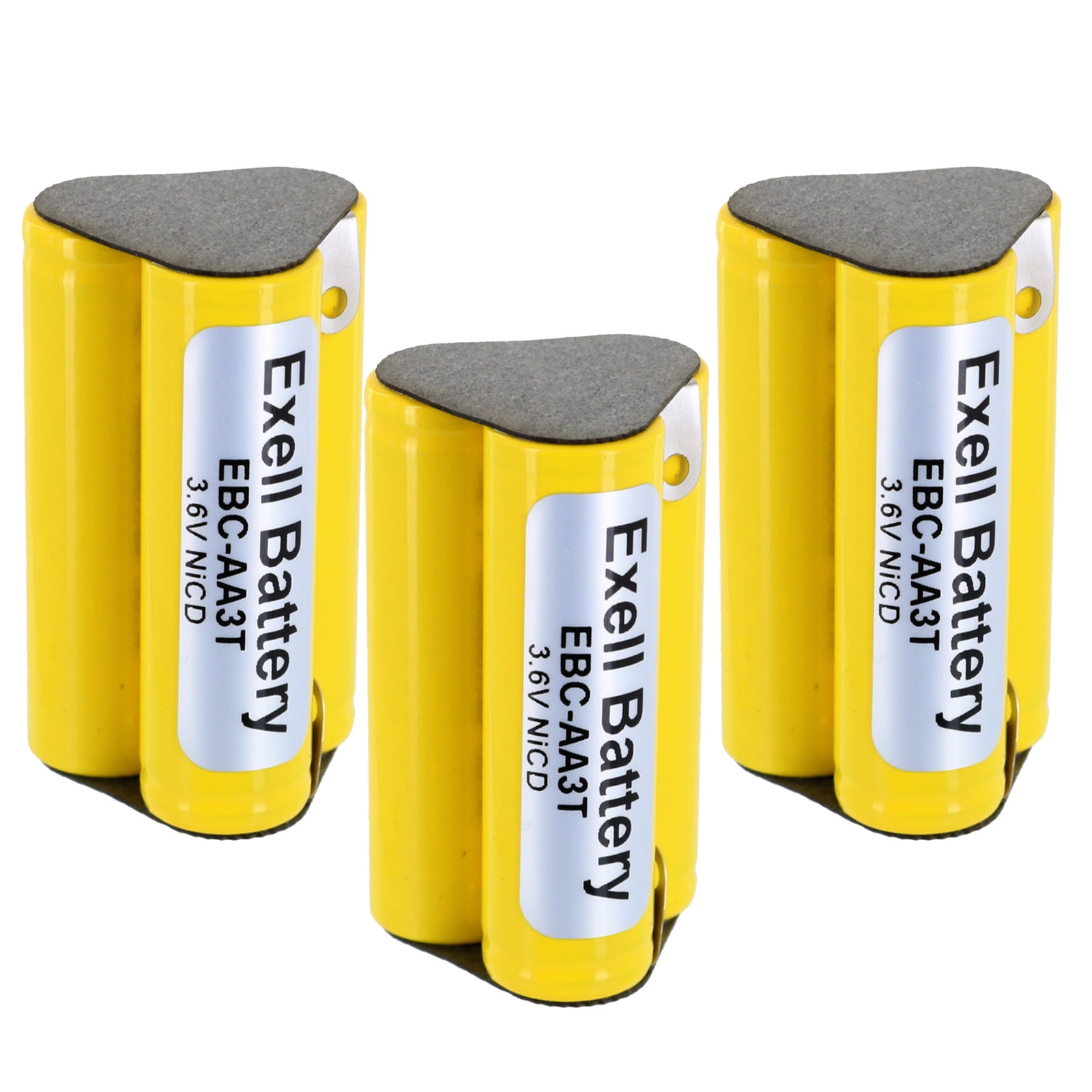 3pc Exell 3.6V 1000mAH (3xAA, 3.6Wh, Triangle) NiCDBattery Pack ...