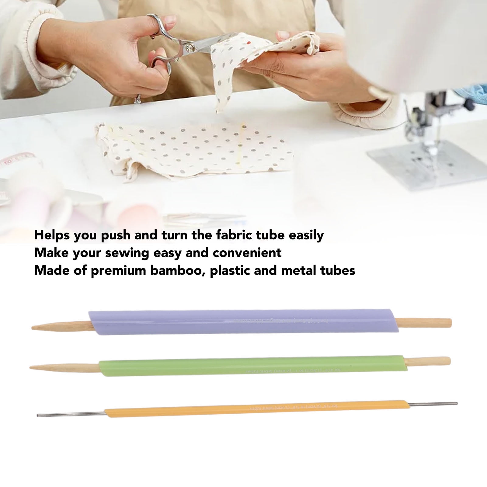3pc Fabric Tube Turner Set, Efficient Sewing Tool For Quick Easy Fabric ...