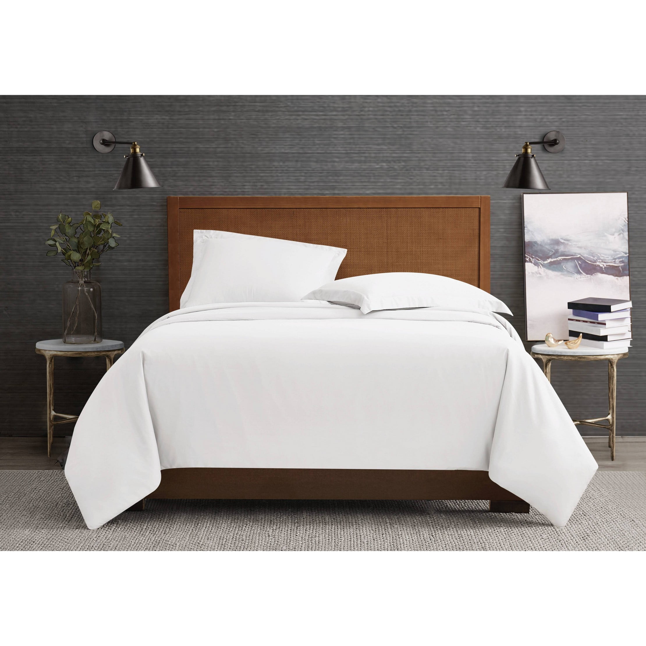 3pc Full/Queen Garment Wash Duvet Cover Set White: Microfiber, OEKO-TEX ...