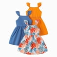 3pc Girl Toddler Dresses Sleeveless Floral Printed Toddler Casual ...