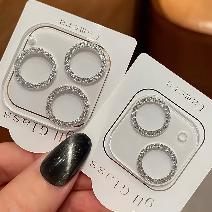 3pc Glitter Phone Camera Protector, Lens Sticker With Glitter Lens Film ...