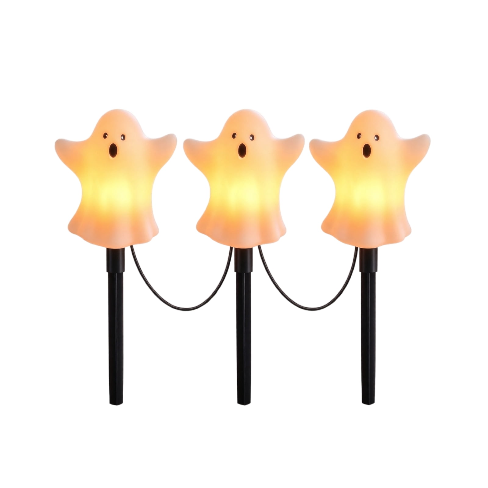 3pc Halloween Cute Ghost Light Up Garden Stake, Glowing Decor for Patio ...