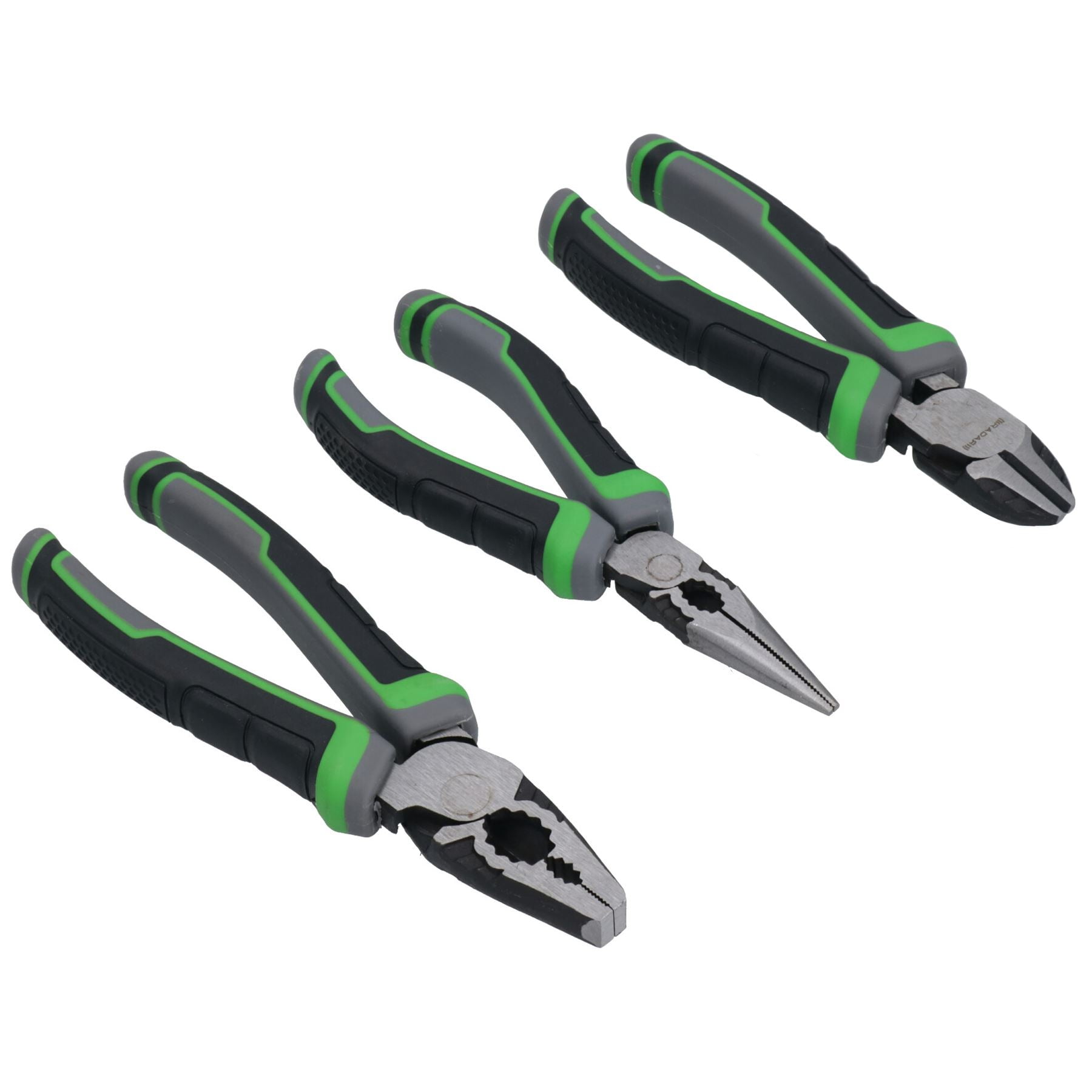 3pc Heavy Duty High Leverage Plier Set Combination Long Nose Side ...