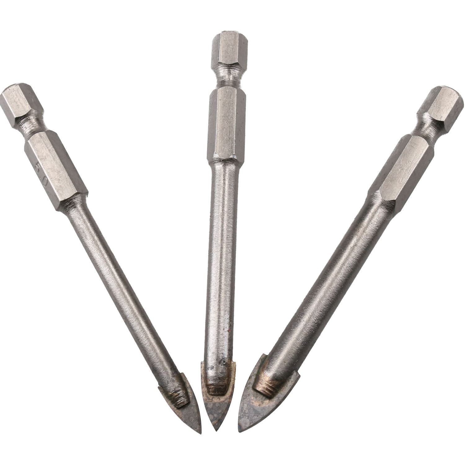 3pc Hex Shank Drive Tungsten Carbide Drill Bits for Glass Mirror Tiles ...