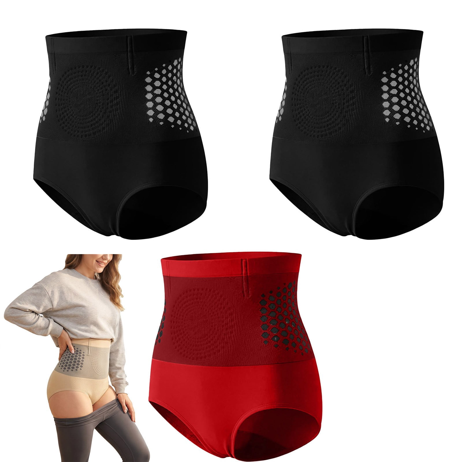 3pc High-Waisted Shaping Panties for Women, Postpartum Body Shaping and ...