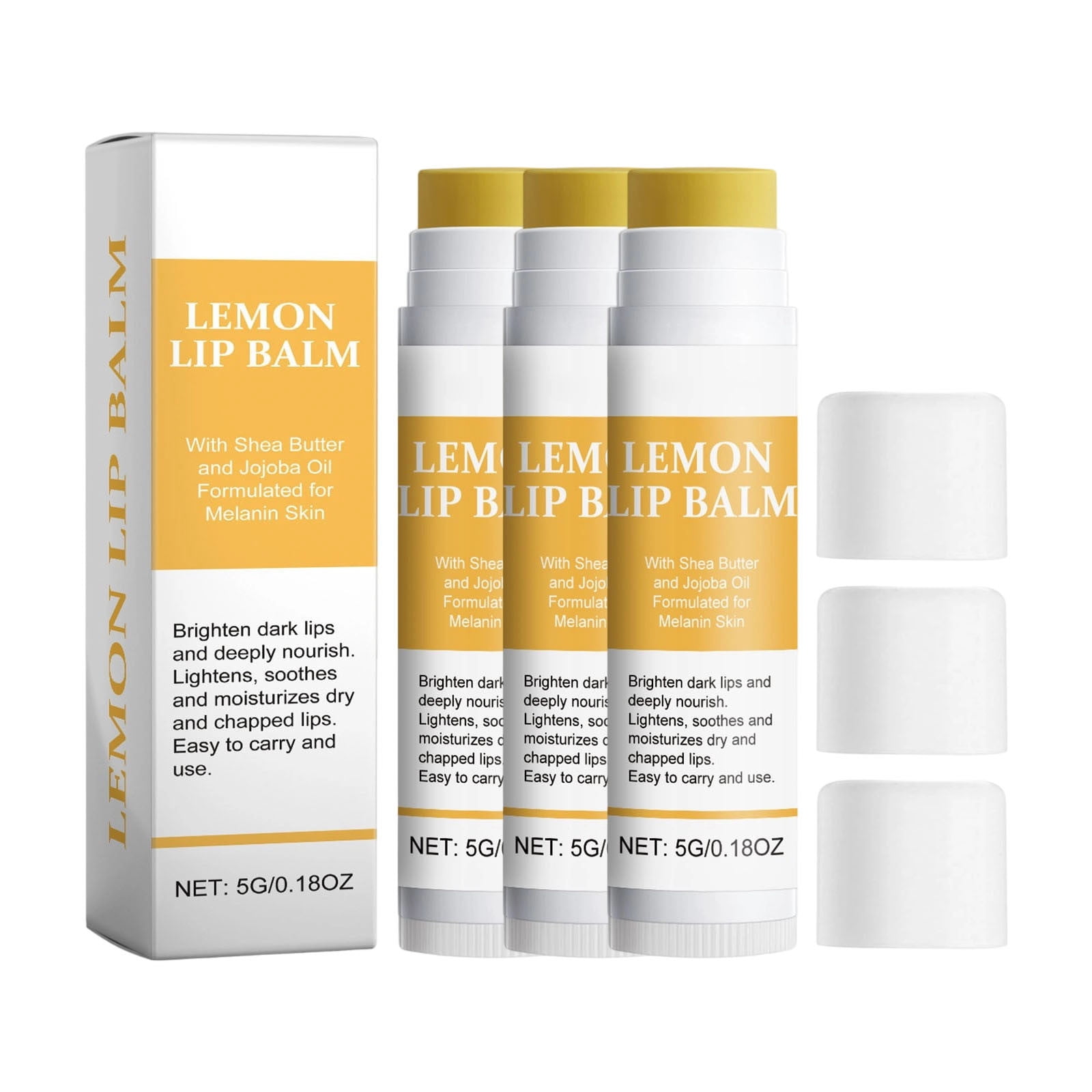 3pc Lemon Lip Balm, Moisturizing and Nourishing Fight Dryness and ...