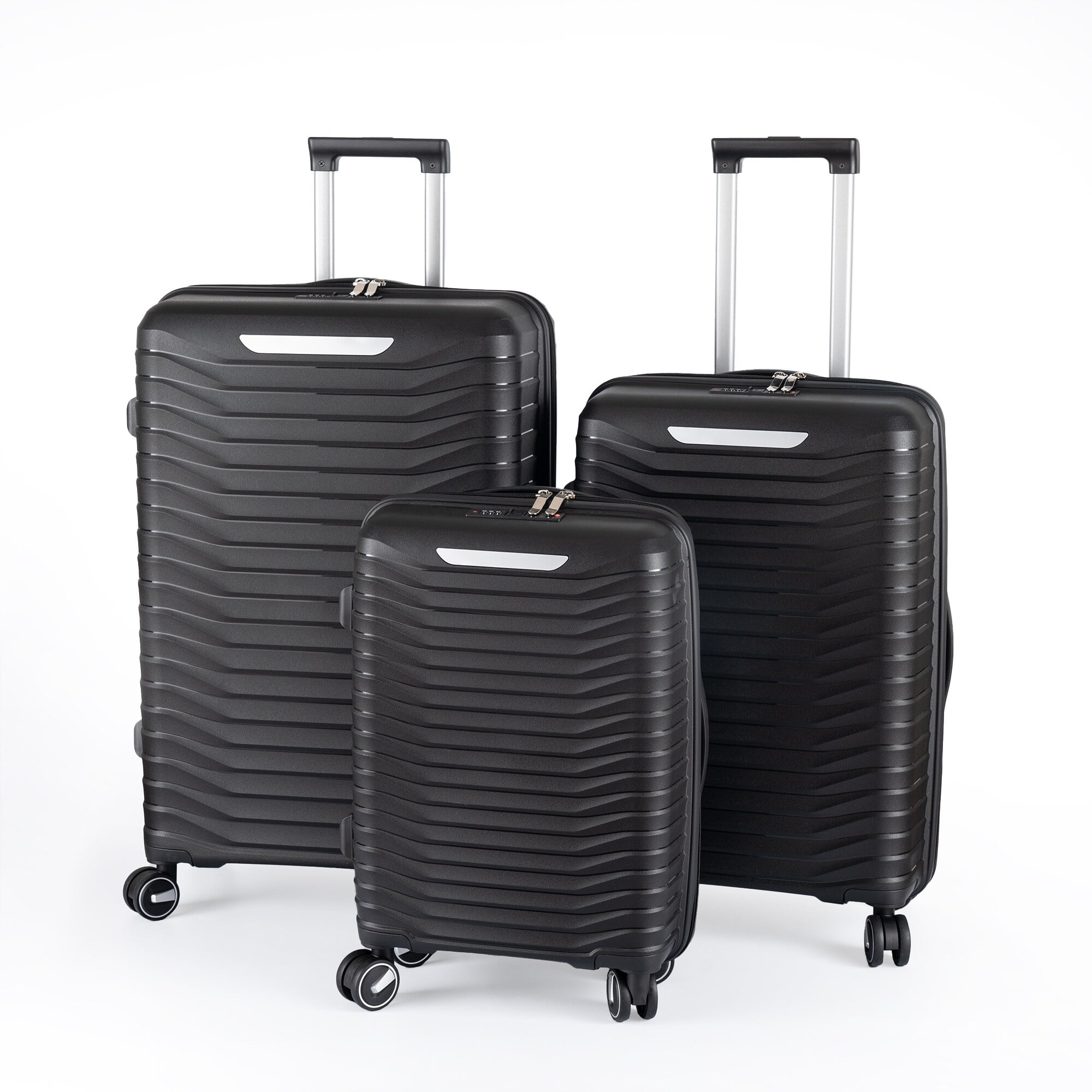 3pc Luggage Set Expandable ABS Hardshell Luggage Lightweight Durable ...