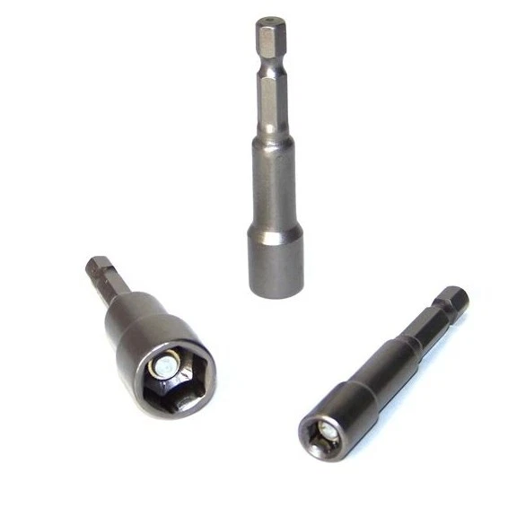 3pc Magnetic Nut Driver Bit Setter 1/4" Shank Quick Change 1/4" 5/16" 1 ...