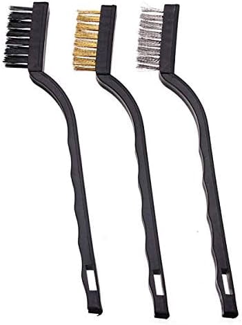 3pc Mini Wire Brush Set Steel Brass Nylon Bristle For Cleaning ...