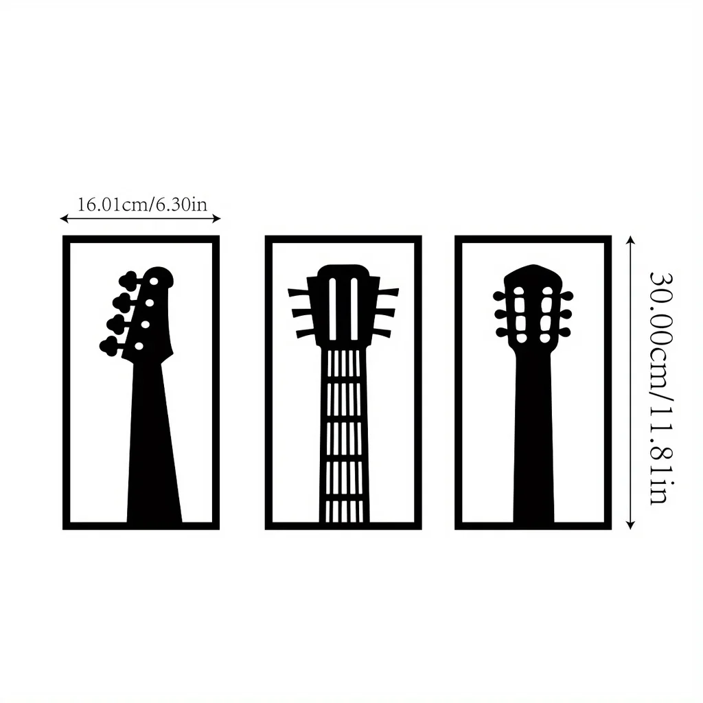 3pc Music Style Metal Wall Decoration, Metal Wall Art Sculpture ...