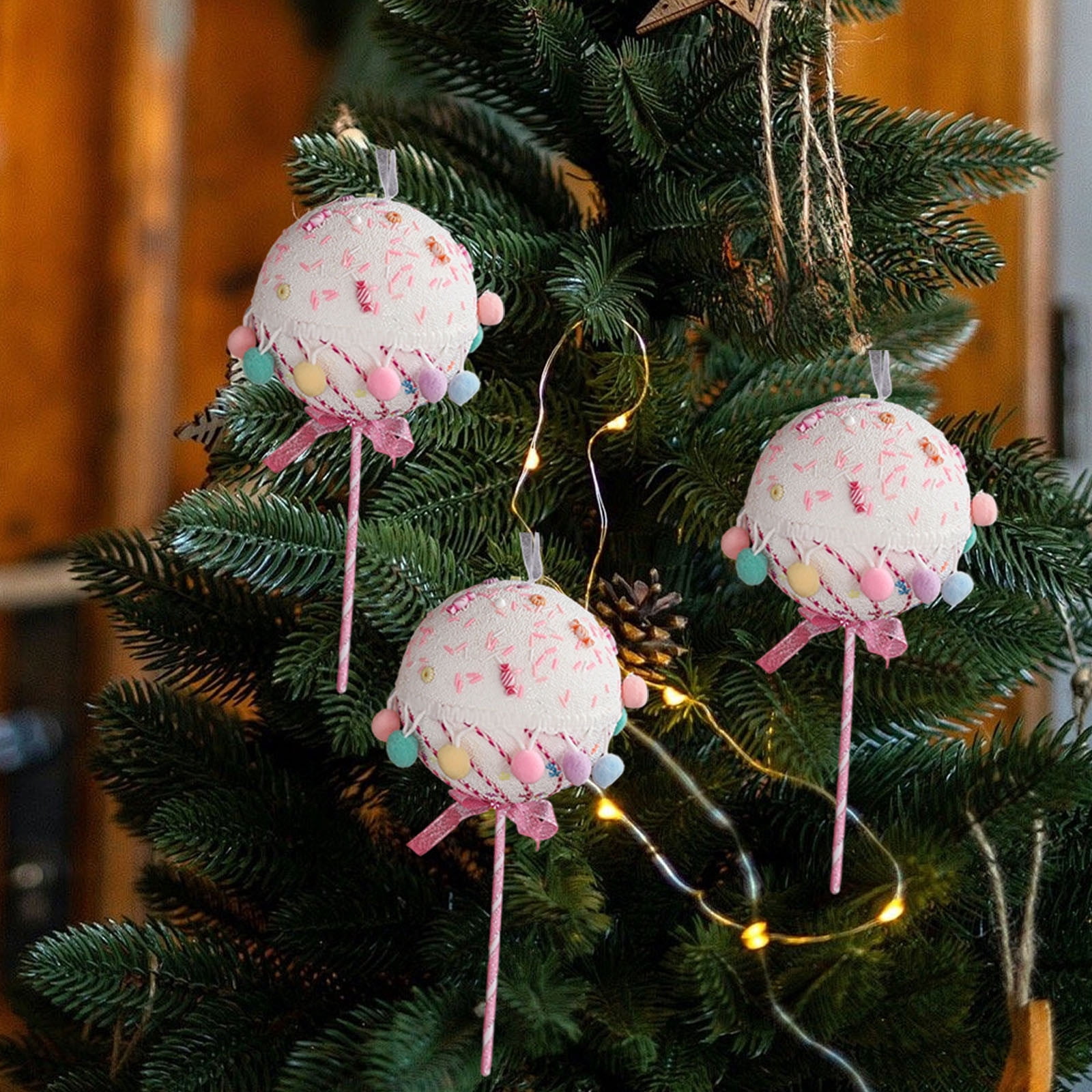 3pc Pastel Candy Christmas Ornaments,Christmas Tree Ice Cream Cupcake ...