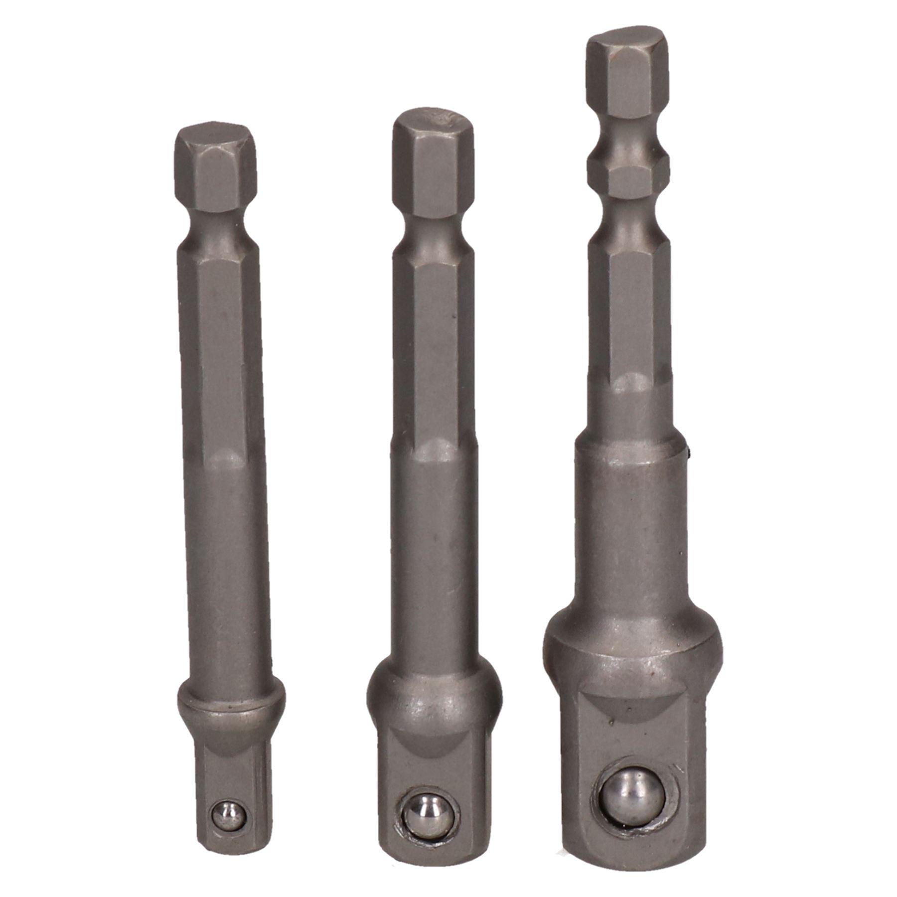 3pc Power Extension Bar Allen Hex Socket Driver Adapters 1/4" 3/8" + 1/ ...
