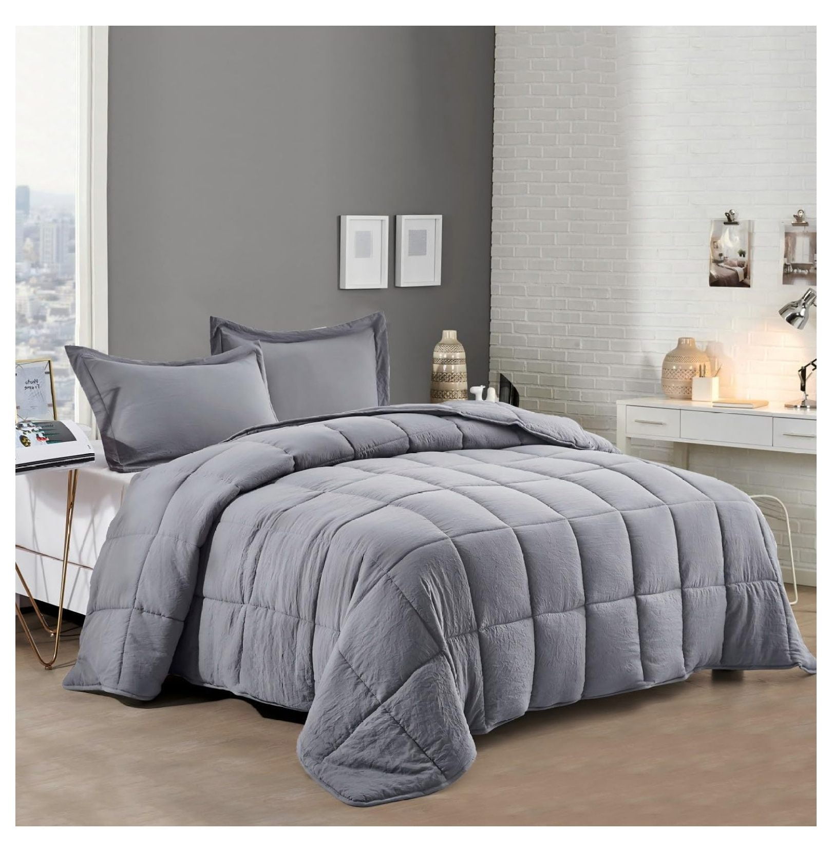 3pc Prewashed All Season Down Alternative Comforter Duvet Insert ...