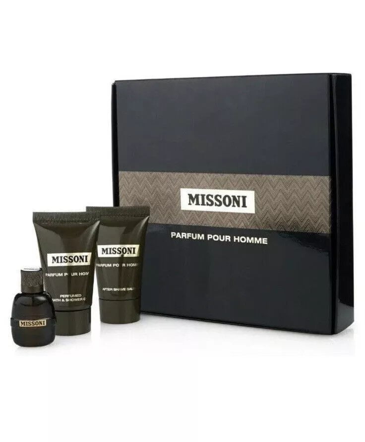 3pc Set Missoni Parfum Pour Homme EDP Mini Aftershave Balm Shower GEL ...