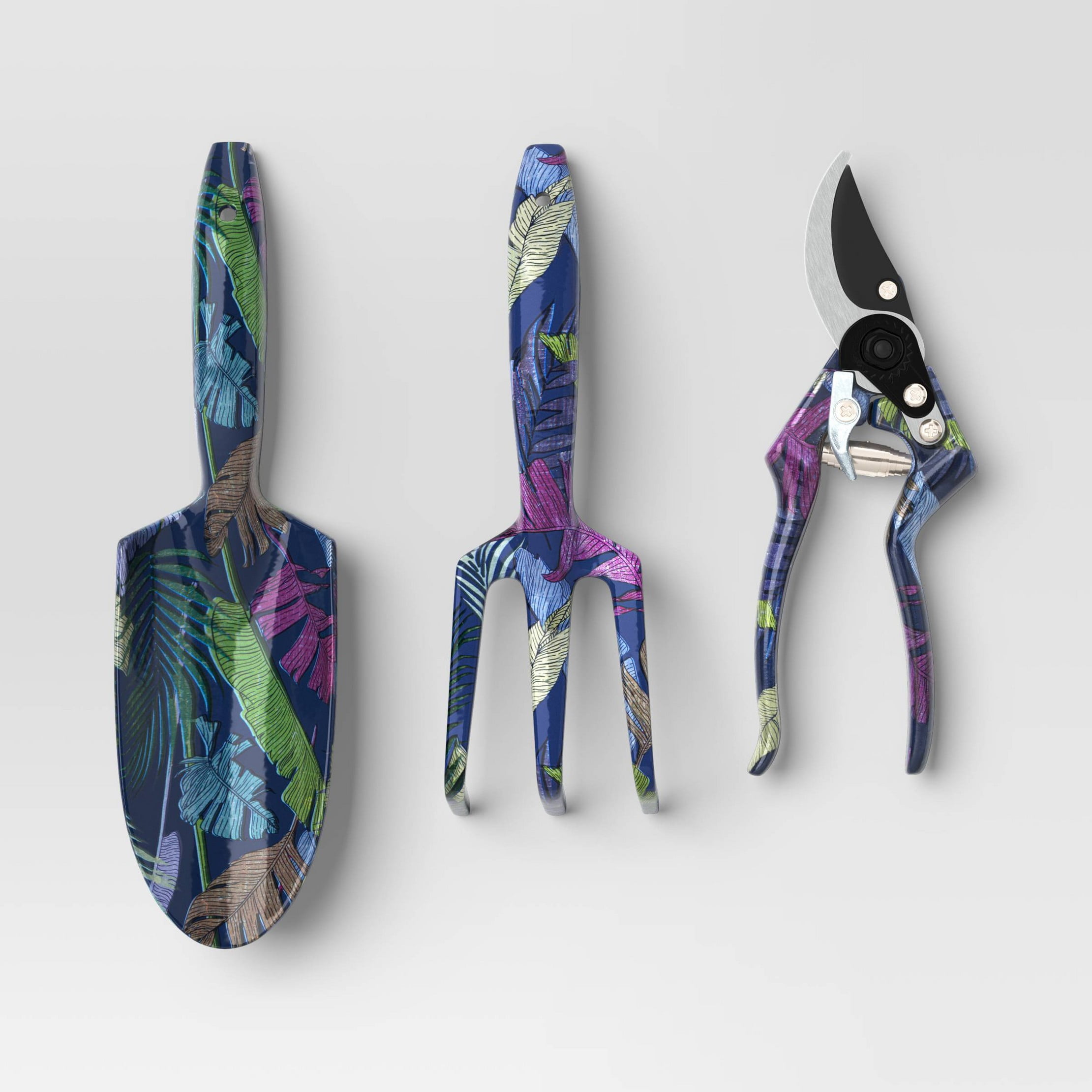 3pc Shears Gardening Tool Set Dark Palm Banana Tropical Blue - Walmart.com