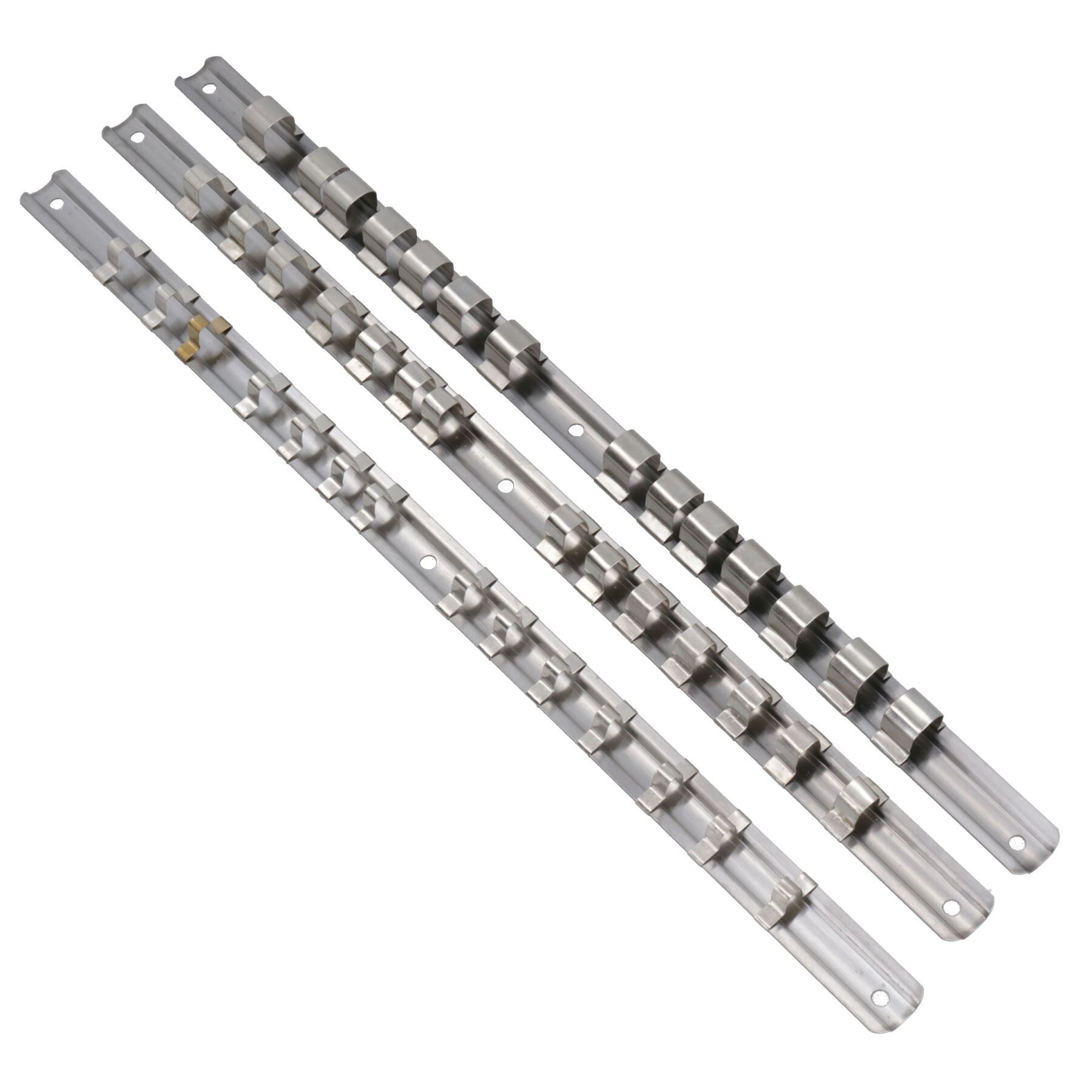 3pc Socket Rail Set 1/2" 3/8" 1/4" Storage Holder Grip Organiser TE063 ...