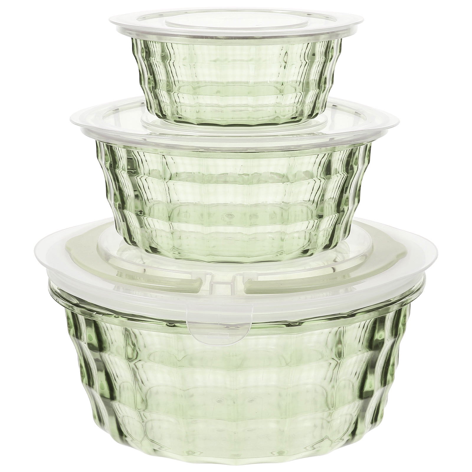3pc Stackable Mixing Bowls w/ Lids & Handles - Microwave/Dishwasher ...