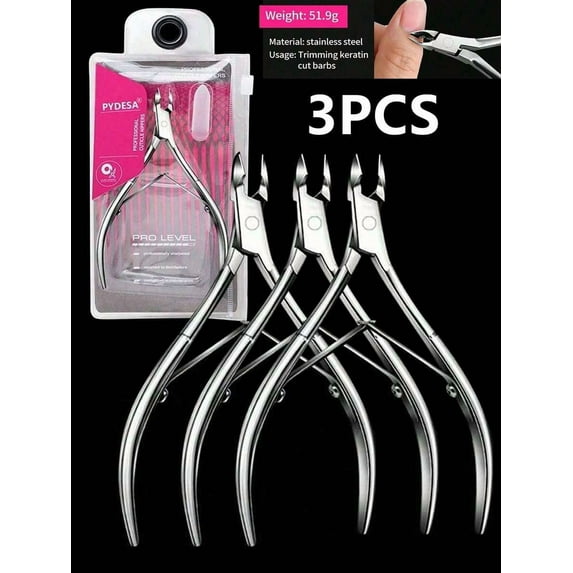 3pc Stainless Steel Cuticle Nipper, Professional Edging Trimmer, Easy ...