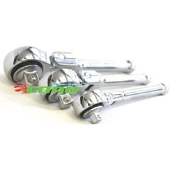 3pc Stubby Stub Ratchet Wrench Set 1/4" 3/8" 1/2" - Walmart.com