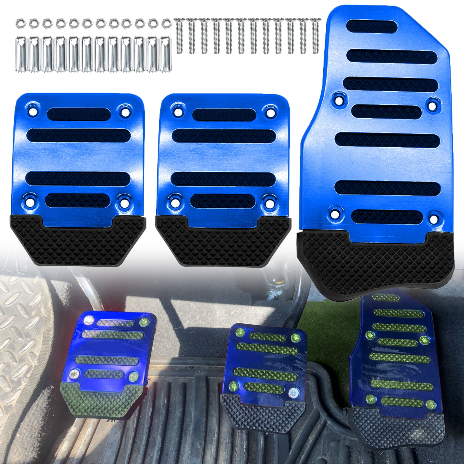 3pc Universal Car Brake Foot Pedal Pad Cover Non-Slip Clutch Manual ...