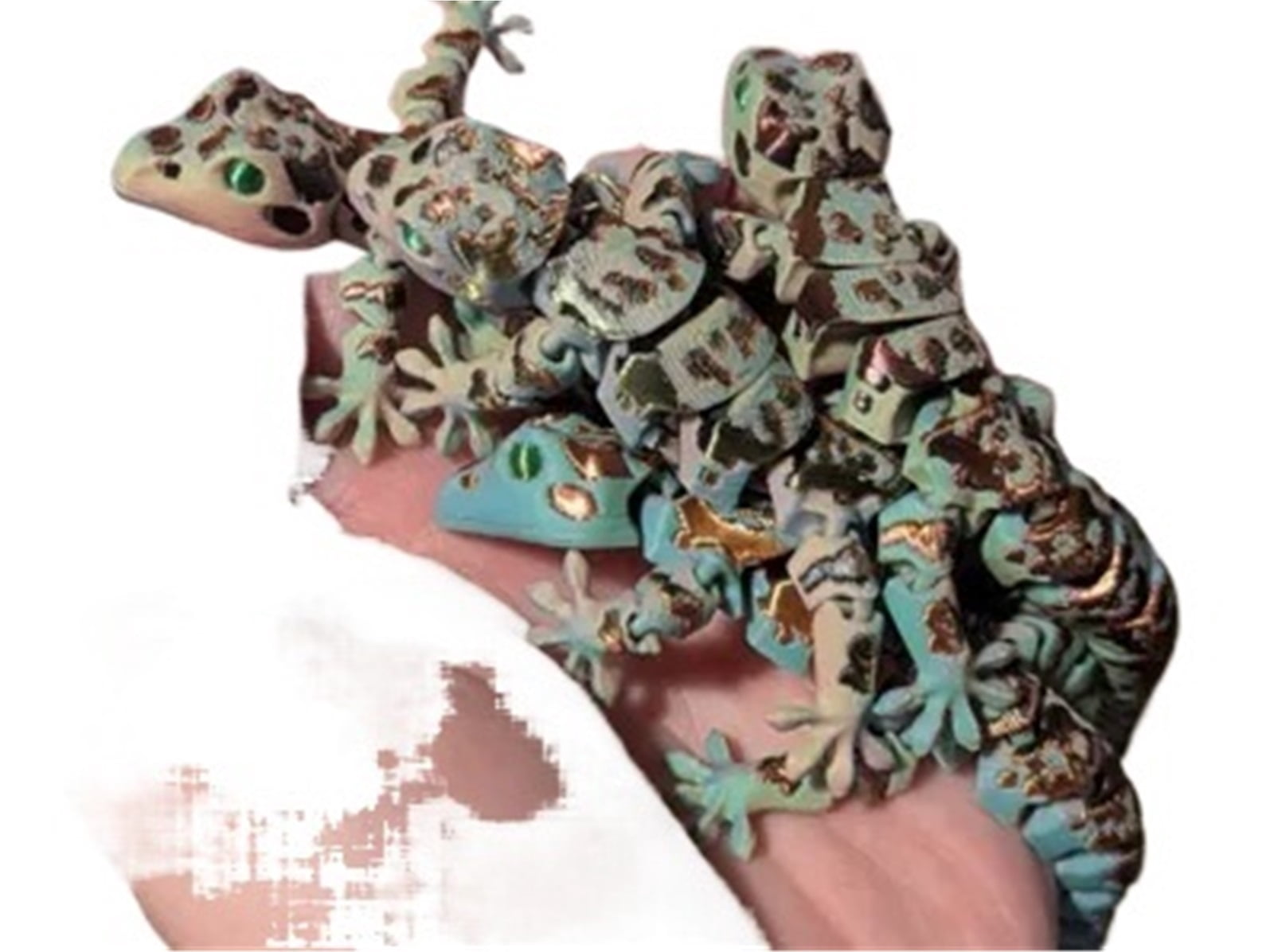 3pc movable gecko - painted 3D printing - Walmart.com