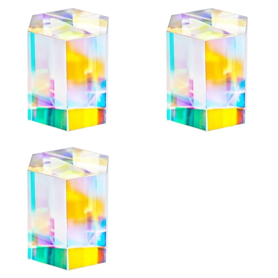 3pcs 1.2 Inch Optical RGB Dispersion Prism X-Cube for Physics Teach ...