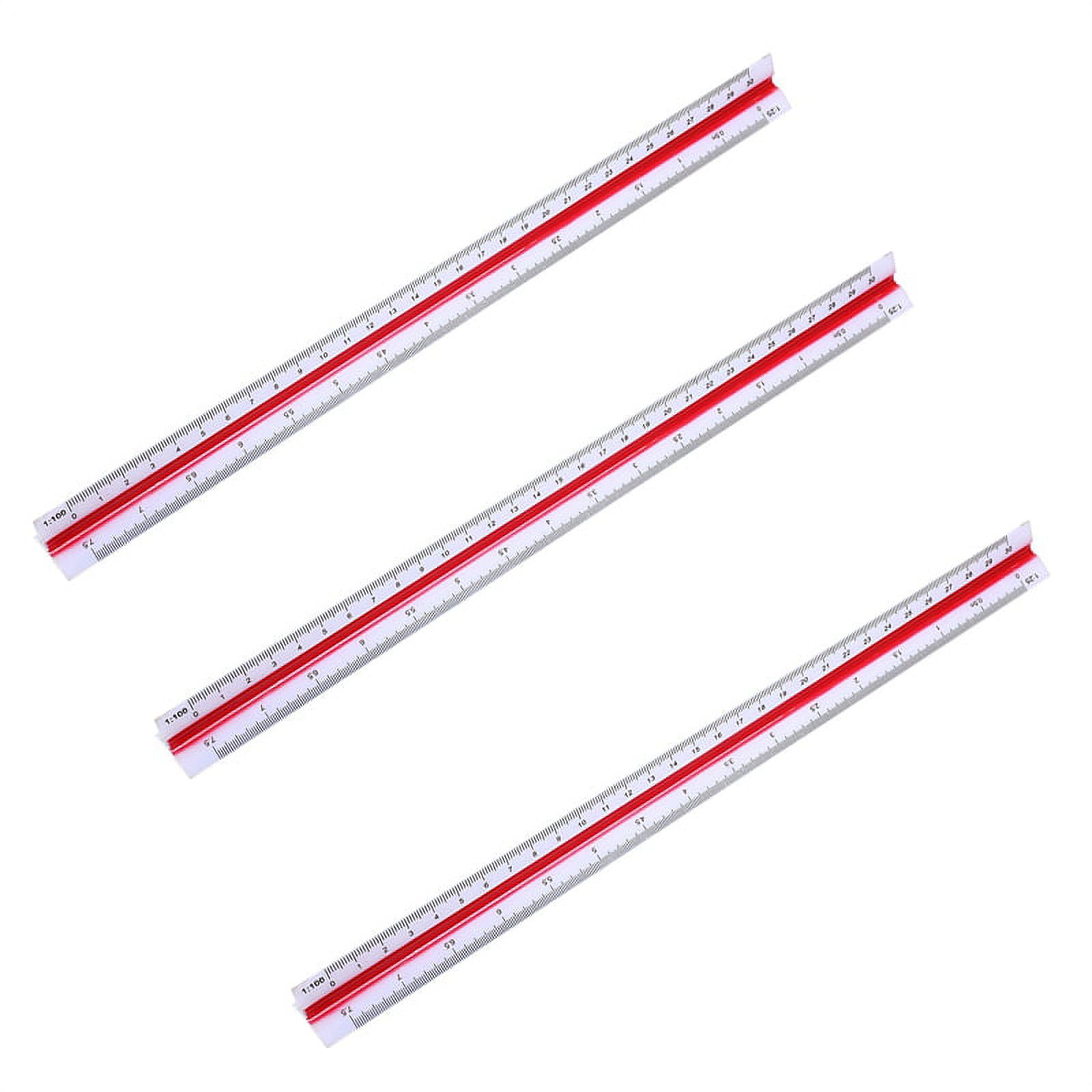 3pcs 1:20 1:25 1:50 1:75 1:100 1:125 Plastic Triangular Scale Ruler ...