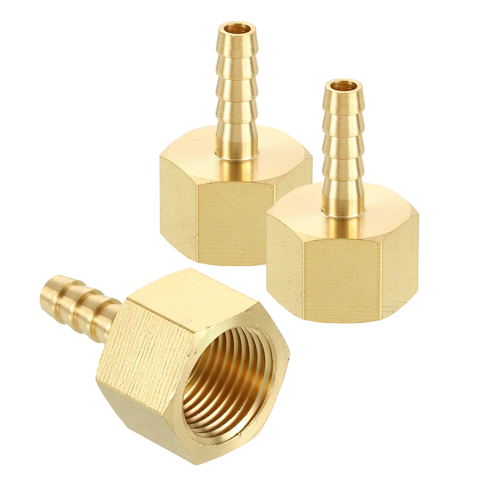 3pcs 1/4" To 3/8" NPT Female Brass Hose Barb Fitting Metals Splicer ...