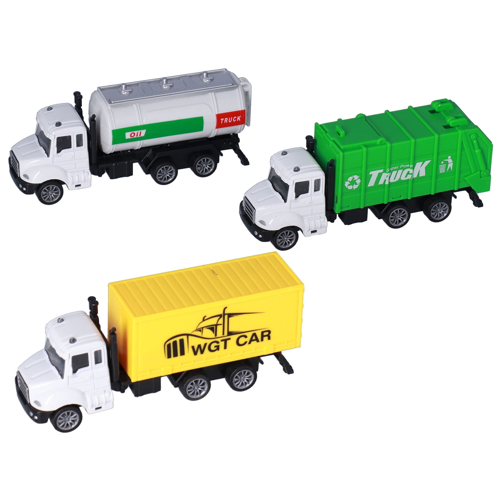 3pcs 1:50 Garbage Truck Models Set Sanitation Tanker Trucks Toy Set for ...