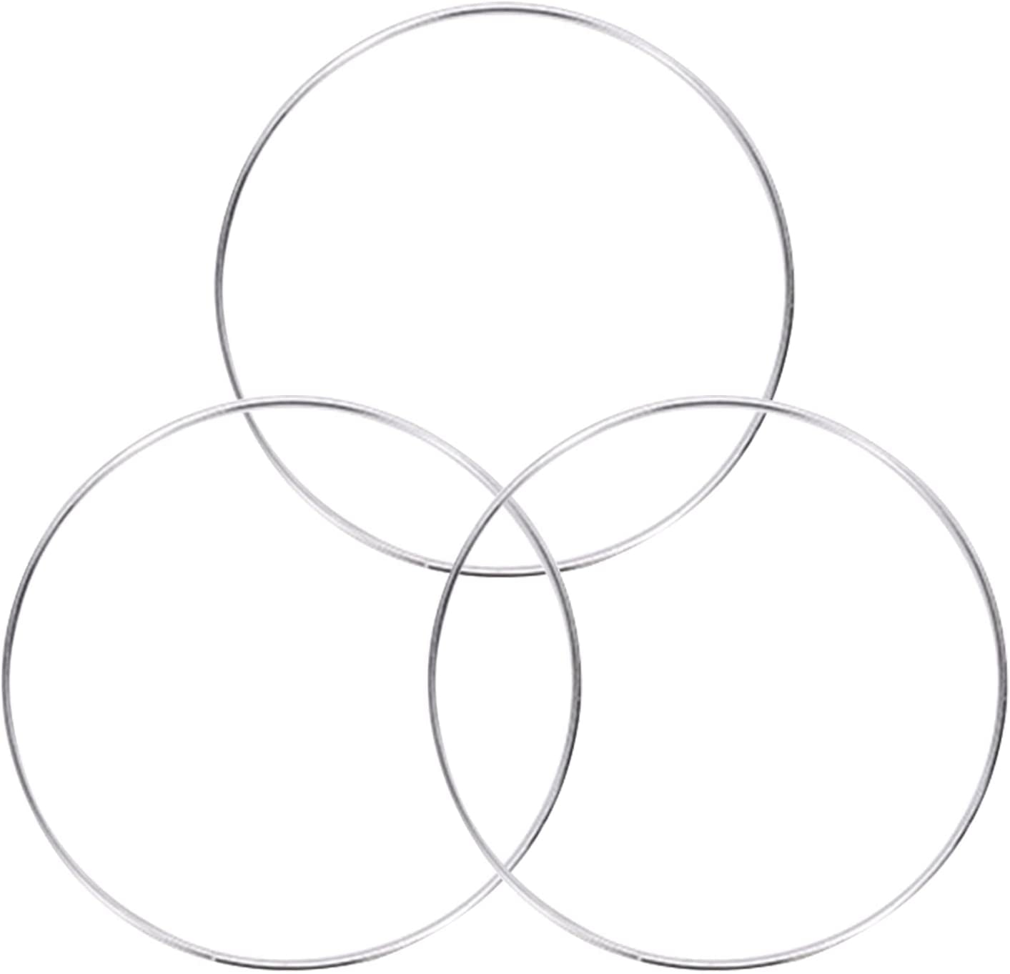 3pcs 10 Inch Large Metal Floral Hoop Wreath Macrame Silver Craft Hoop ...