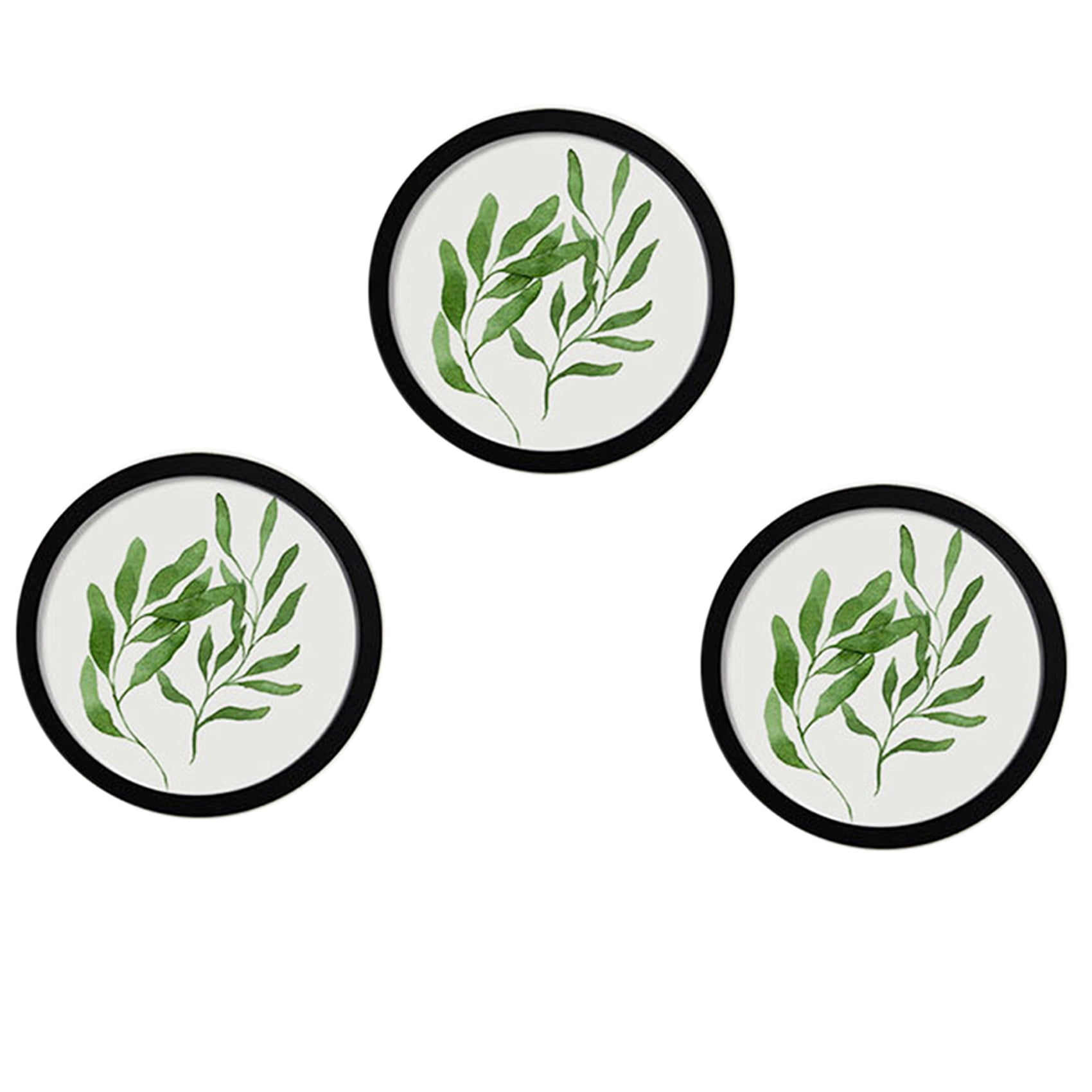 3pcs 10Inch Round Wooden Picture Frames Gift DIY Wall Hanging Wood ...