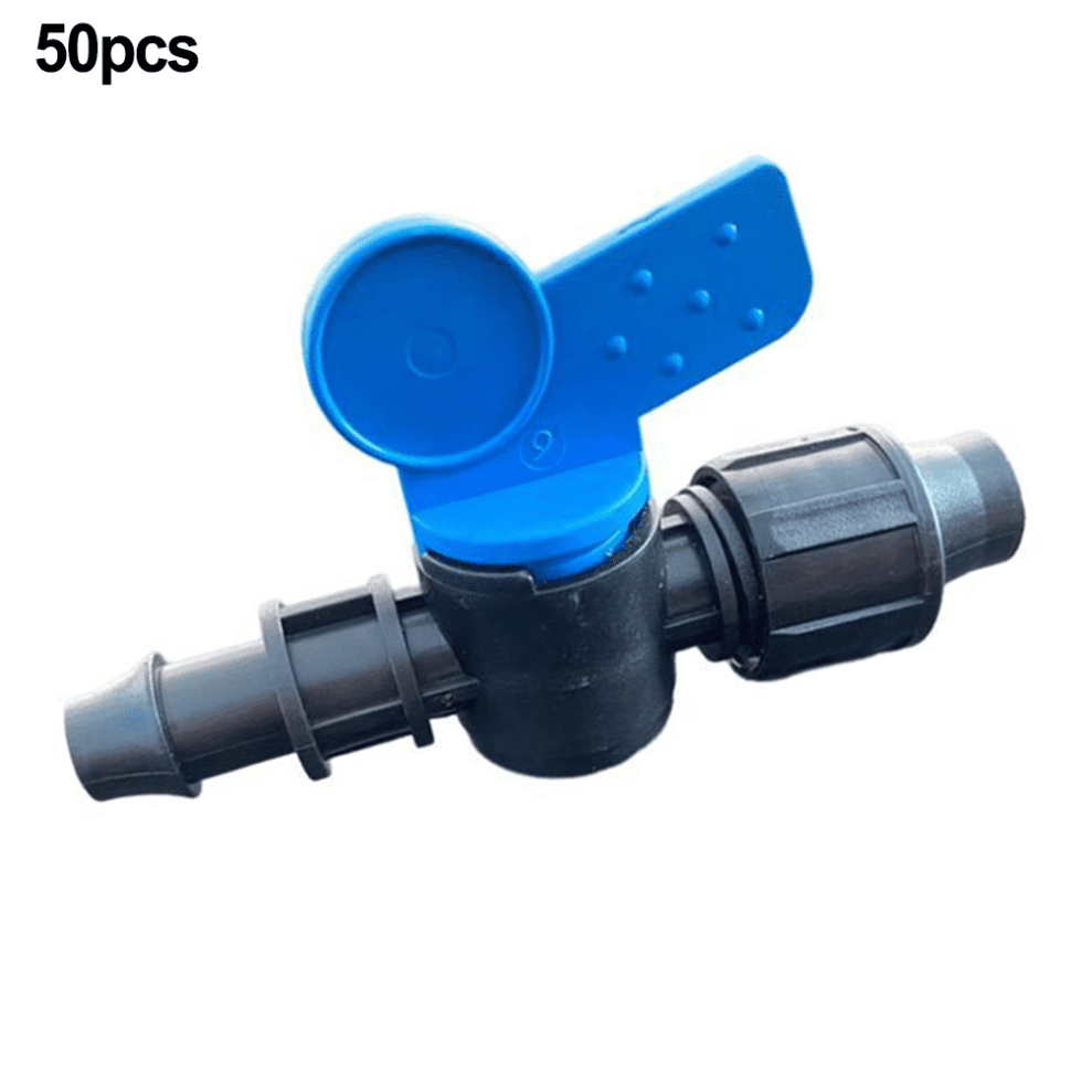 3pcs 16mm Pipe Connectors Ball Valve Irrigation Drip Hose Nut Lock ...
