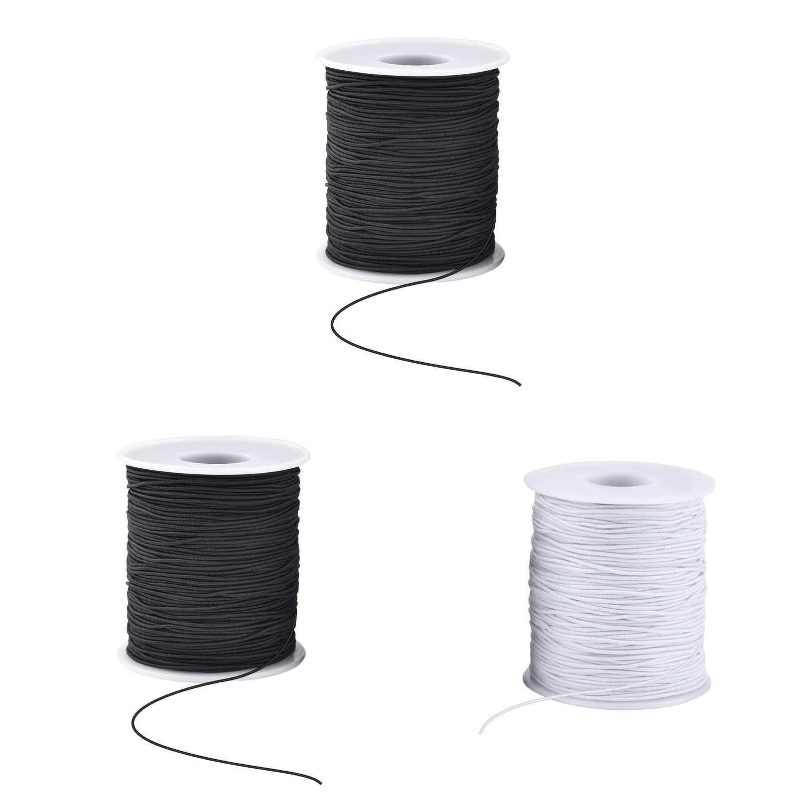 3pcs 1mm Black Elastic Cord Beading Thread Stretch String for Bracelet ...