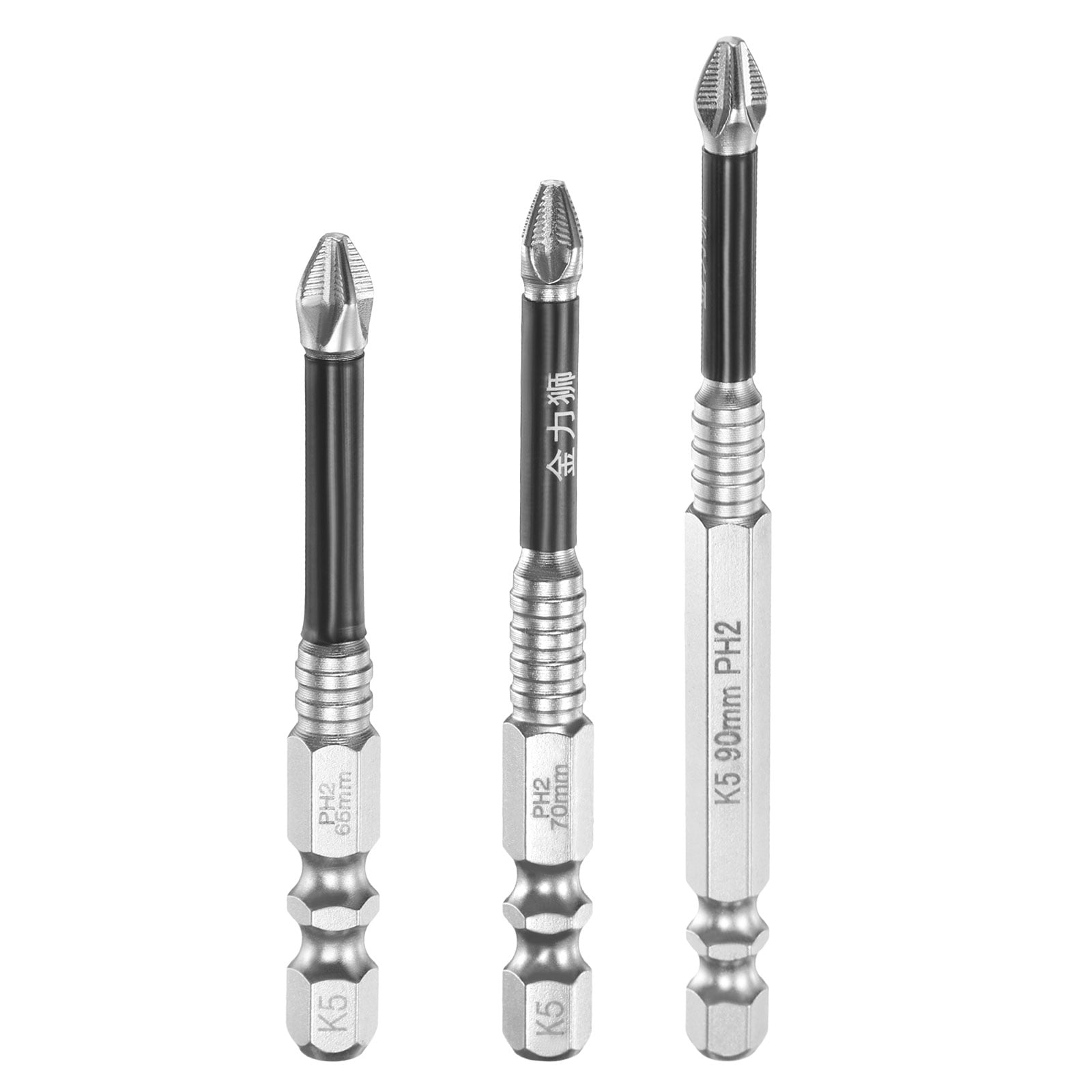 3pcs #2 Anti Slip Phillips Impact Screwdriver Bit PH2 1/4" Hex Shank 2. ...