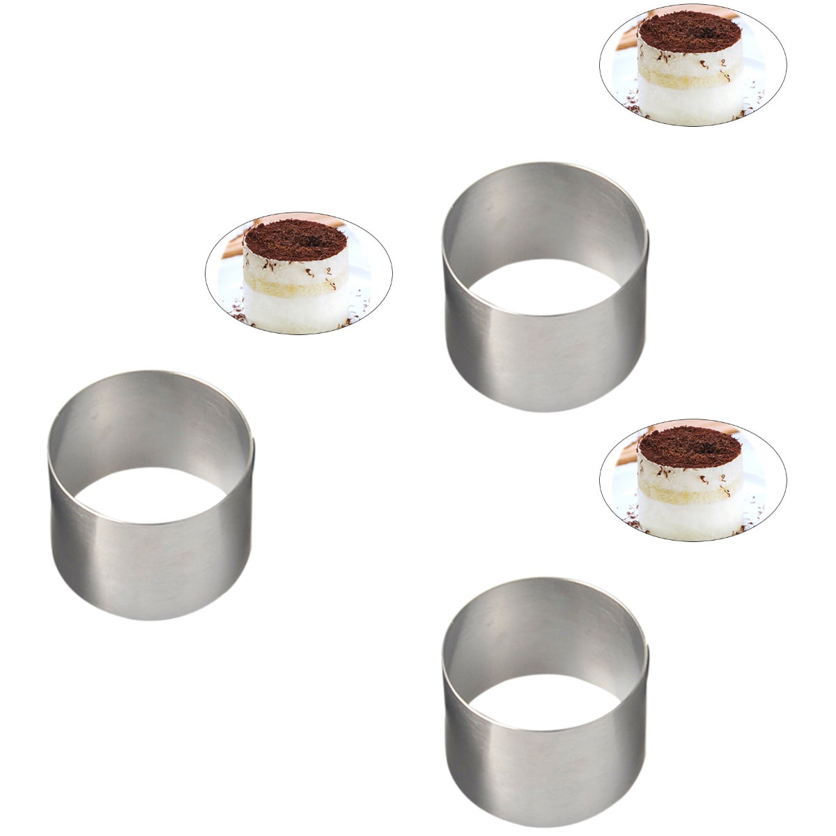 3pcs 2 Inch Mini Round Mousse Cake Food Grade Stainless Steel Ring ...