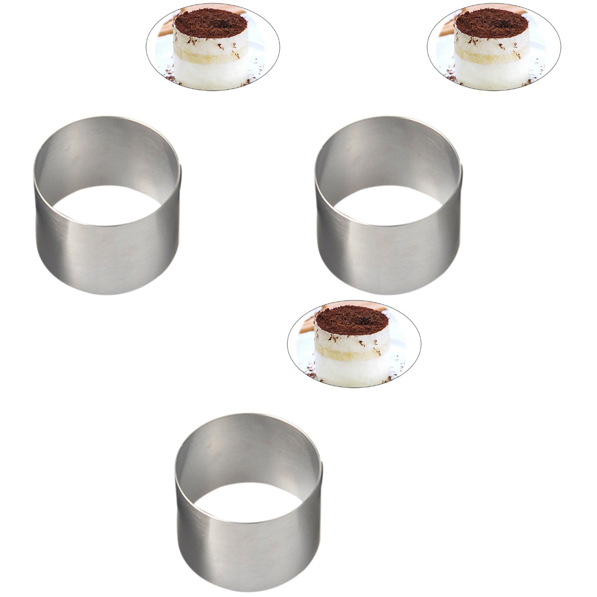 3pcs 2 Inch Mini Round Mousse Cake Food Grade Stainless Steel Ring ...