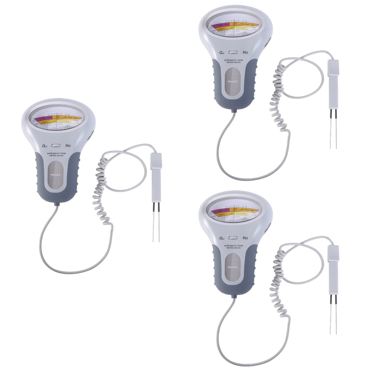 3pcs 2-in-1 CL2& PH Meter Swimming Pool Tester, CL2 Level Meter Test ...