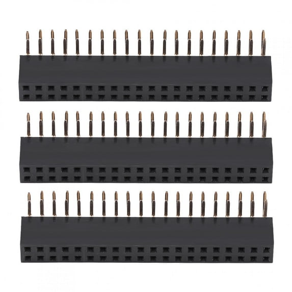 3pcs 2 x 20 Pins 2.54mm Pitch Female Dual Row Right Angle Pin Headers ...