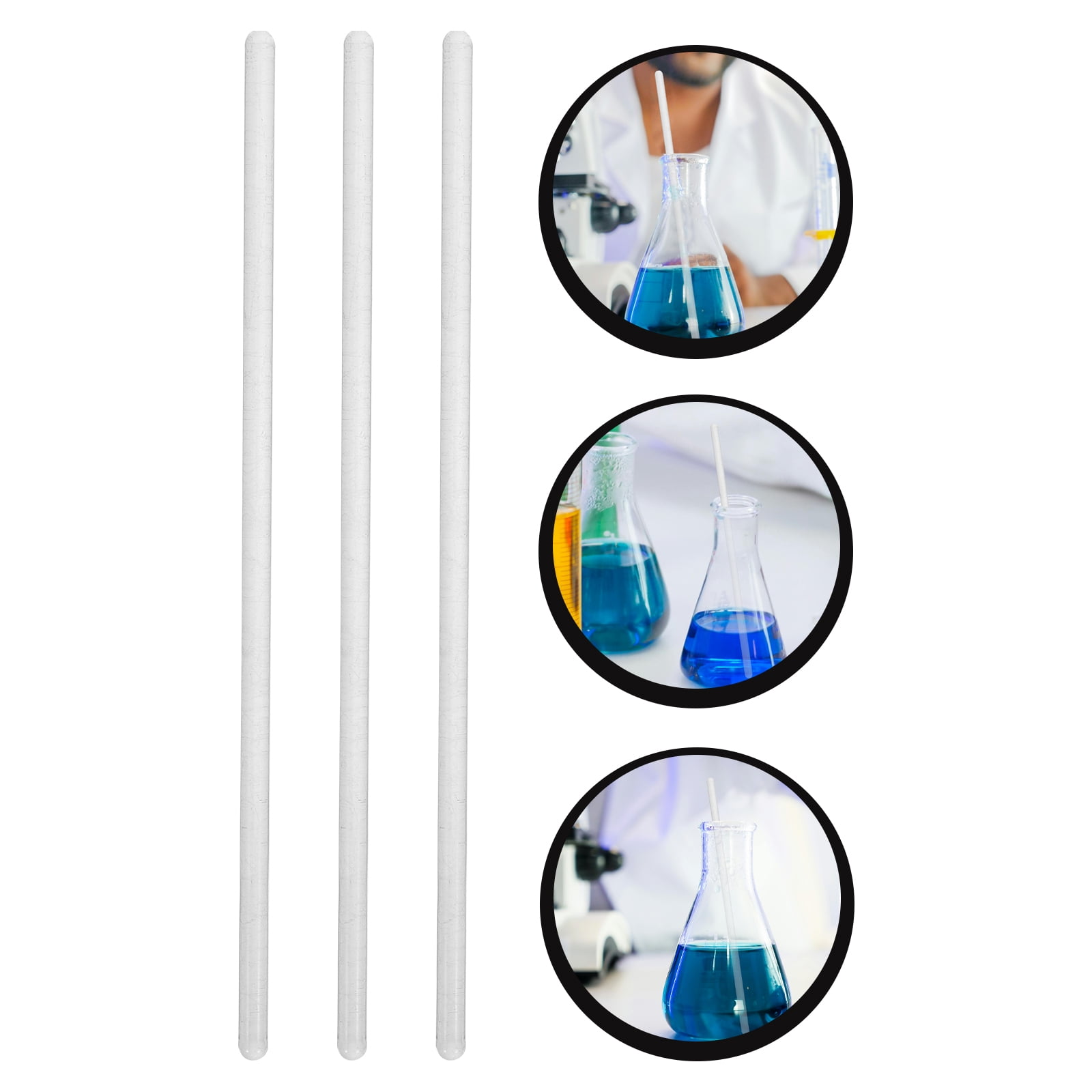 3pcs 20cm Glass Stirring Rod, Glass Buret Mixer Transparent, Reusable ...