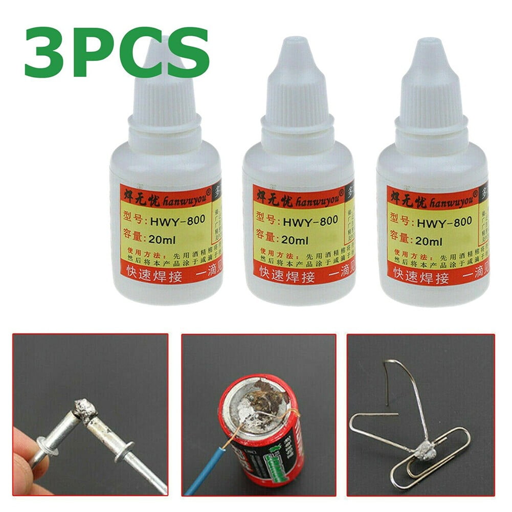 3pcs 20ml Stainless Steel Flux Soldering Paste Stainless Steel HWY-800 ...