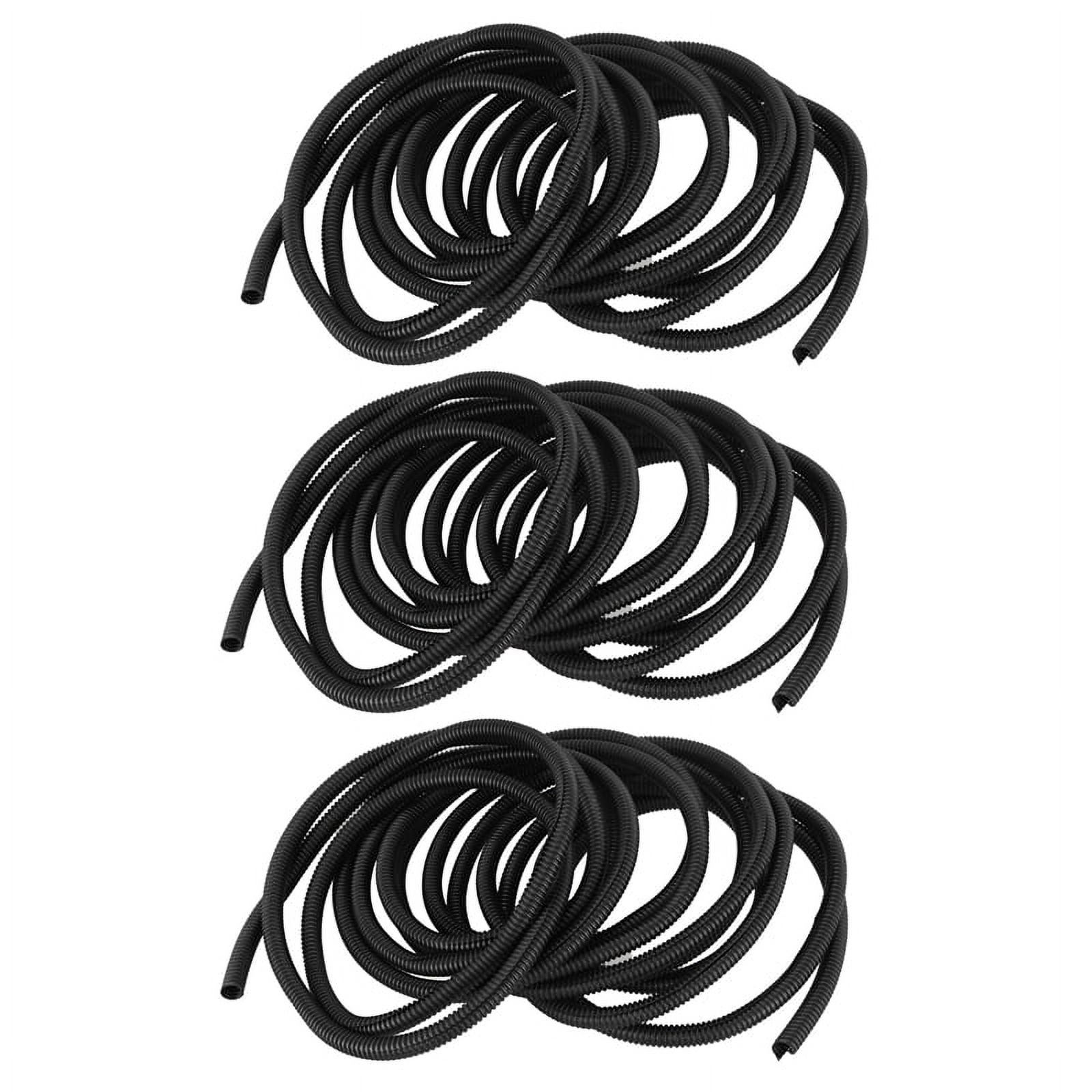 3pcs 25 Ft Split Wire Loom Conduit Polyethylene Tubing Black Color ...
