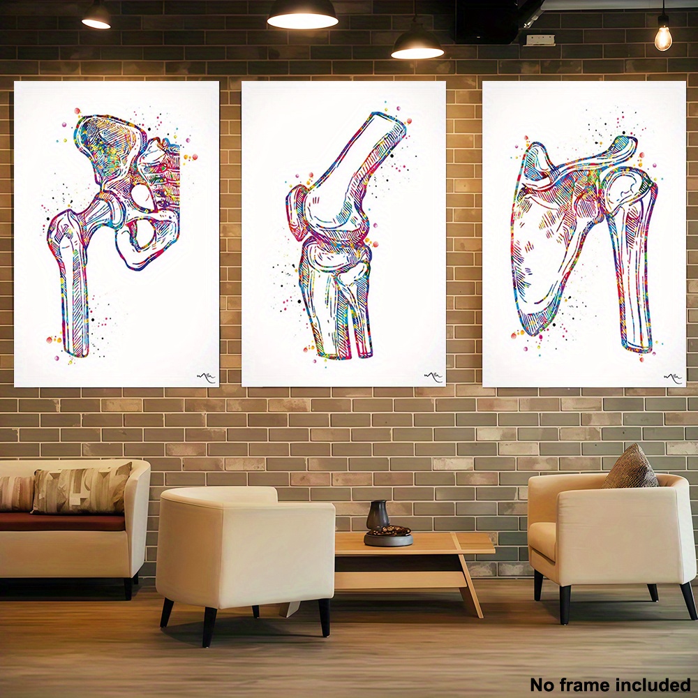 3pcs, 2D Frameless Canvas Art Set, Living Room Decor Painting Trio ...