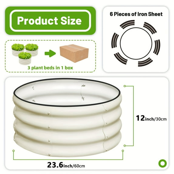 3pcs 2x2x1 FT Raised Garden Bed - Outdoor Raised Garden Box for ...