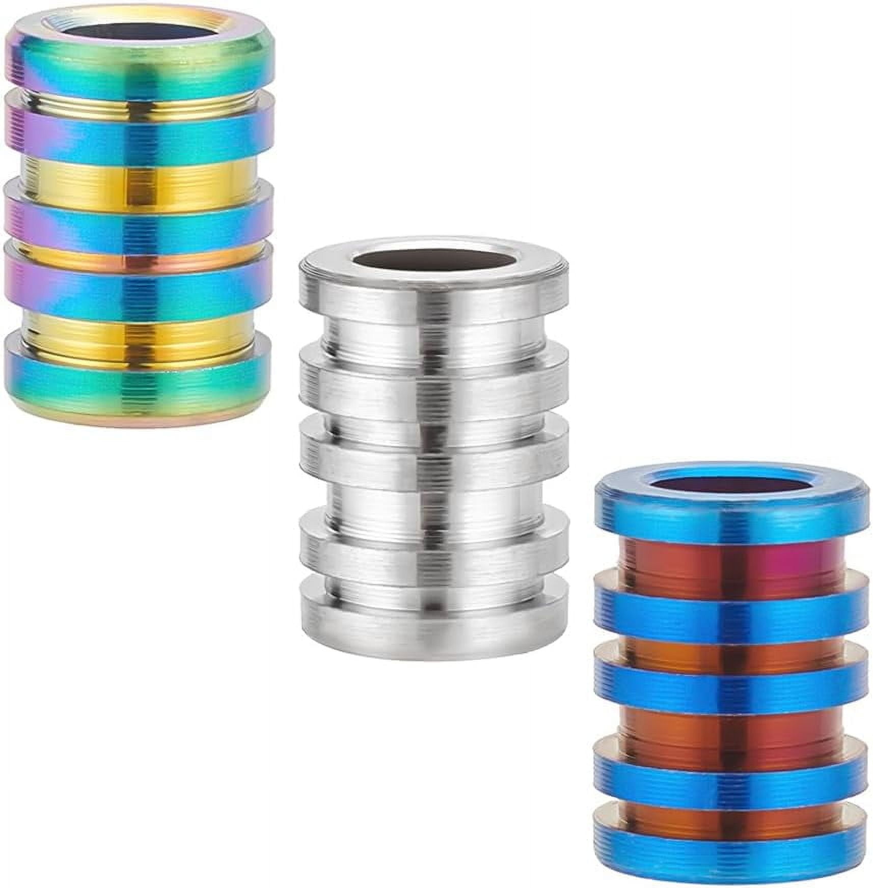 3pcs 3 Colors Titanium Column Beads Paracord Bead 5.8~6mm Large Hole Beads Groove Spacer Beads ...