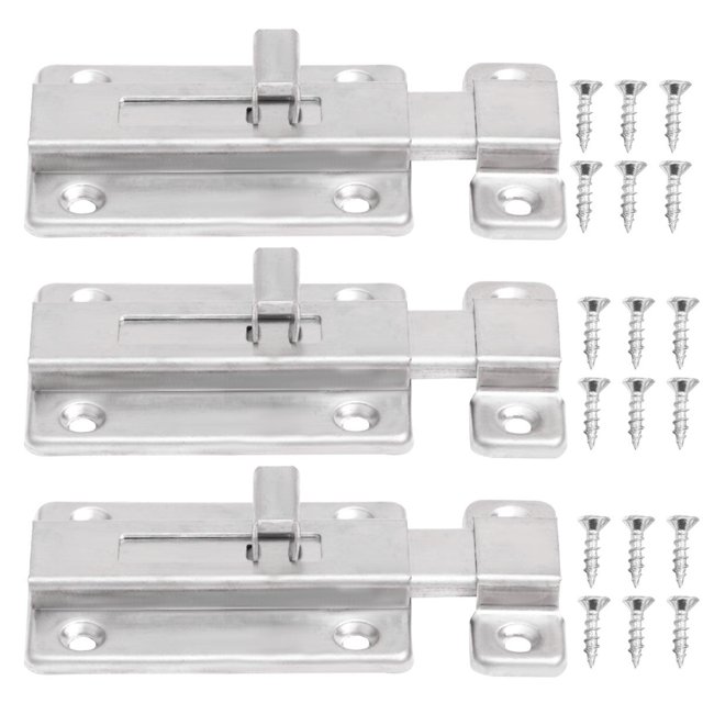 3pcs 3 Inch Stainless Steel Door Bolts Latch Sliding Door Lock Slide ...