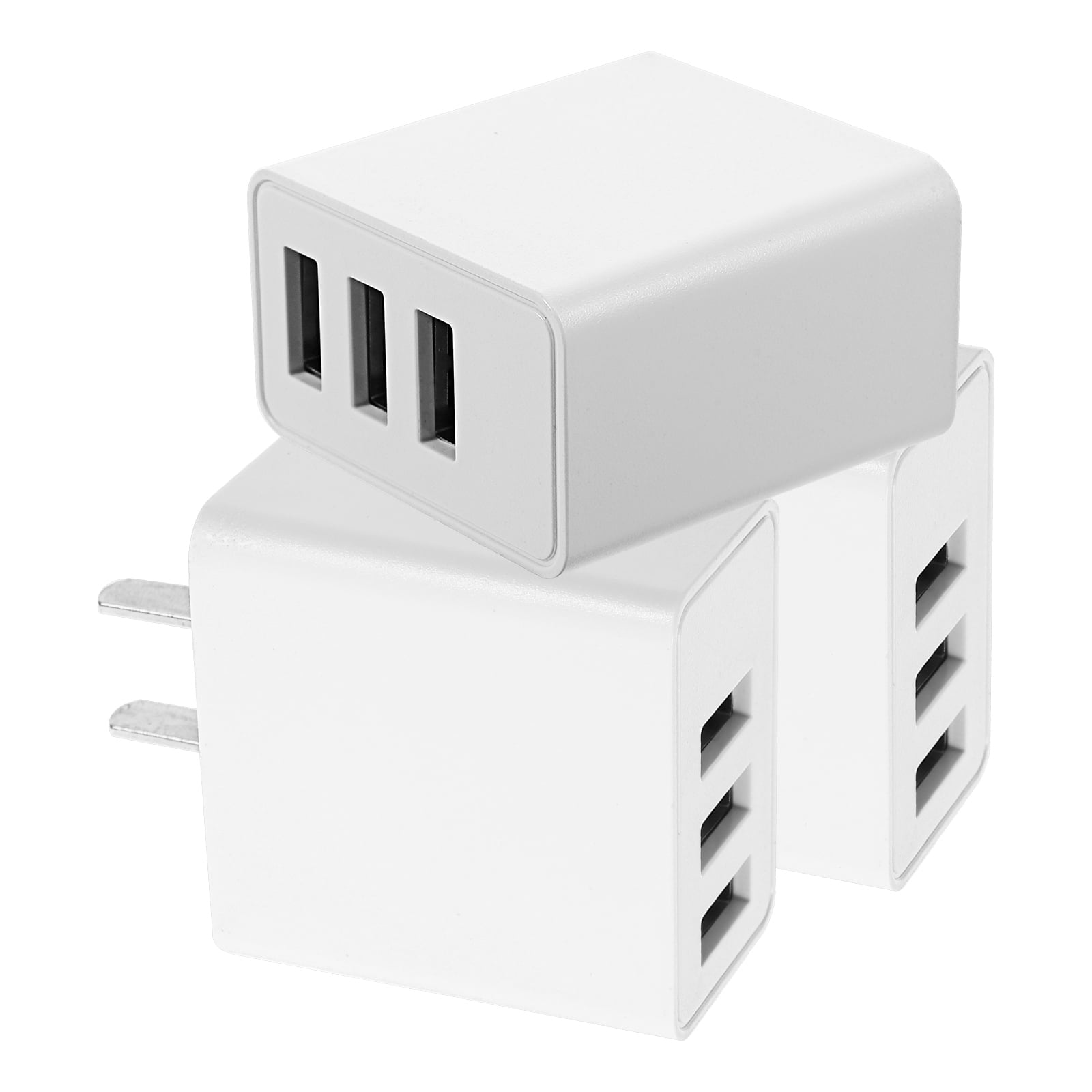 Portable White USB Charging Cube with 3 Ports for Home Fast Charging PC ...