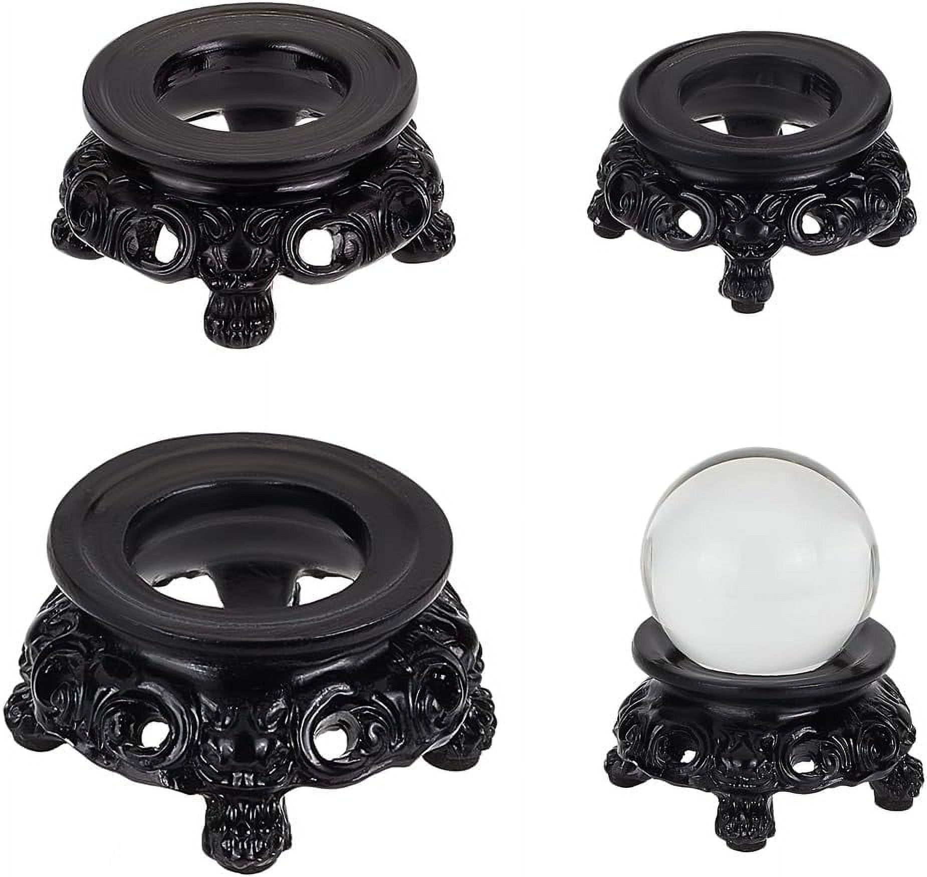 3pcs 3 Sizes Crystal Ball Display Stand Resin Sphere Stands Carved ...