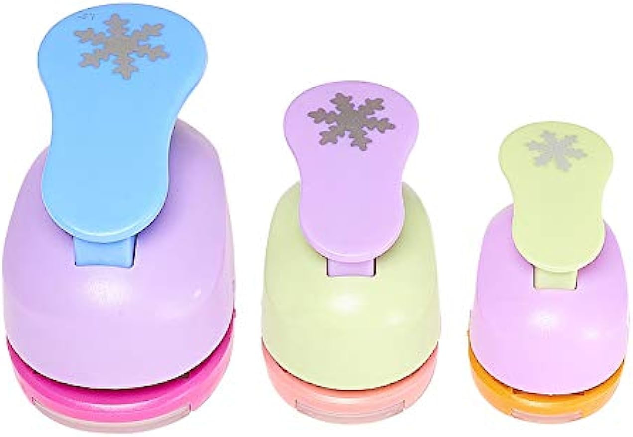 3pcs 3 Sizes Snowflake Shape Plastic Paper Punch Hole Puncher for ...